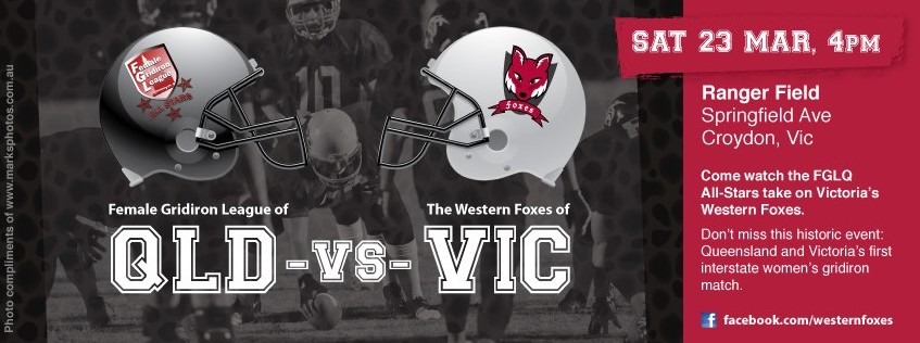 Female Gridiron League of Queensland All Stars vs Western Foxes from ...